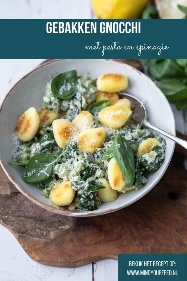 Gebakken gnocchi met pesto en spinazie - Mind Your Feed