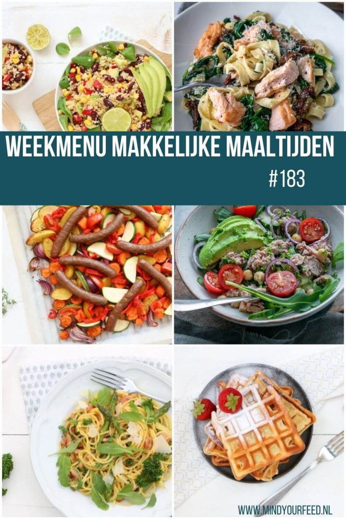 Weekmenu makkelijke maaltijden #183 - Mind Your Feed