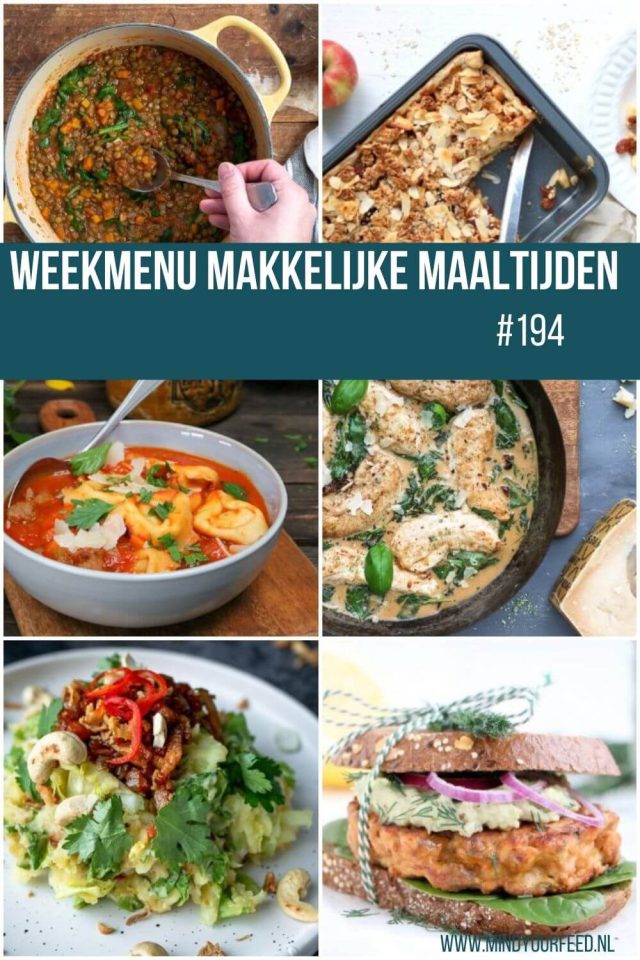 Weekmenu makkelijke maaltijden #194 - Mind Your Feed
