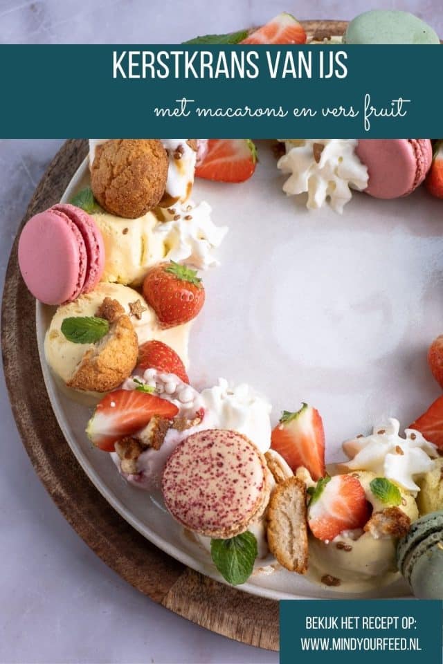 Kerstkrans van ijs en macarons - Mind Your Feed