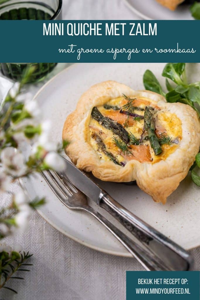 Mini quiche met zalm en asperges - Mind Your Feed