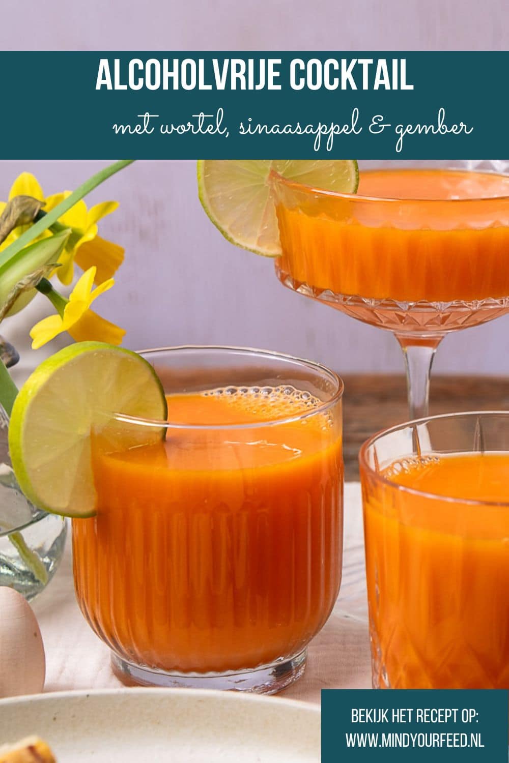 Mocktail recept met wortelsap, sinaasappel en gember - Mind Your Feed