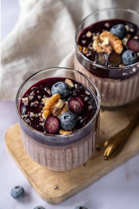 Chia pudding met blauwe bessen - Mind Your Feed